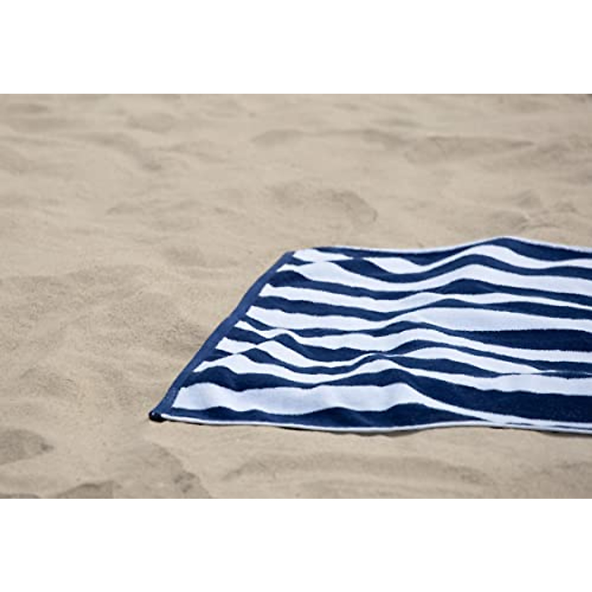 LANE LINEN 100% Cotton Beach Towel with Bag Towels 4 Pack 36"x72" Bath Cabana Stripe Pool Highly Absorbent Large Quick Dry Travel - Blue