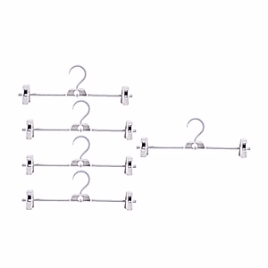 Cabilock Plastic Hangers 10pcs Space- White Clothing for Skirt Clips Drying Pants Pant Slack Plastic Rack Jeans Non- Home Balcony Adjustable Clip Skirts Hangers Slacks Trouser Non Pants Hangers