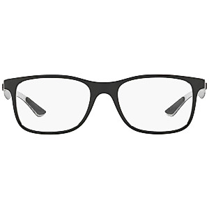 Ray-Ban RX8903 Square Prescription Eyeglass Frames, Black/Demo Lens, 55 mm