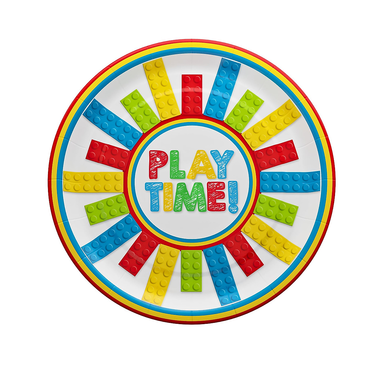 Building Block Deluxe Party Supplies Pack (137 Pieces for 16 Guests) - Brick Party Supplies, Gamer Birthday Decorations, Gamer Party Supplies , Blocks Party Decor, Brick Birthday, Blue Orchards