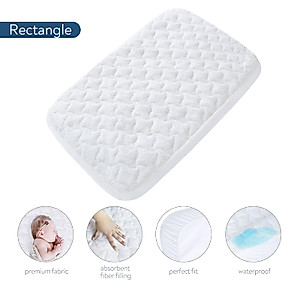 Baby Waterproof Bassinet Mattress Pad Cover and 100% Cotton Sheet(White), 21" x 32"