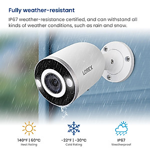 Lorex 4K Fusion 16-Channel (8 Wired + 8 Wi-Fi) 2TB NVR System with 5 Bullet Cameras Featuring Smart Security Lighting