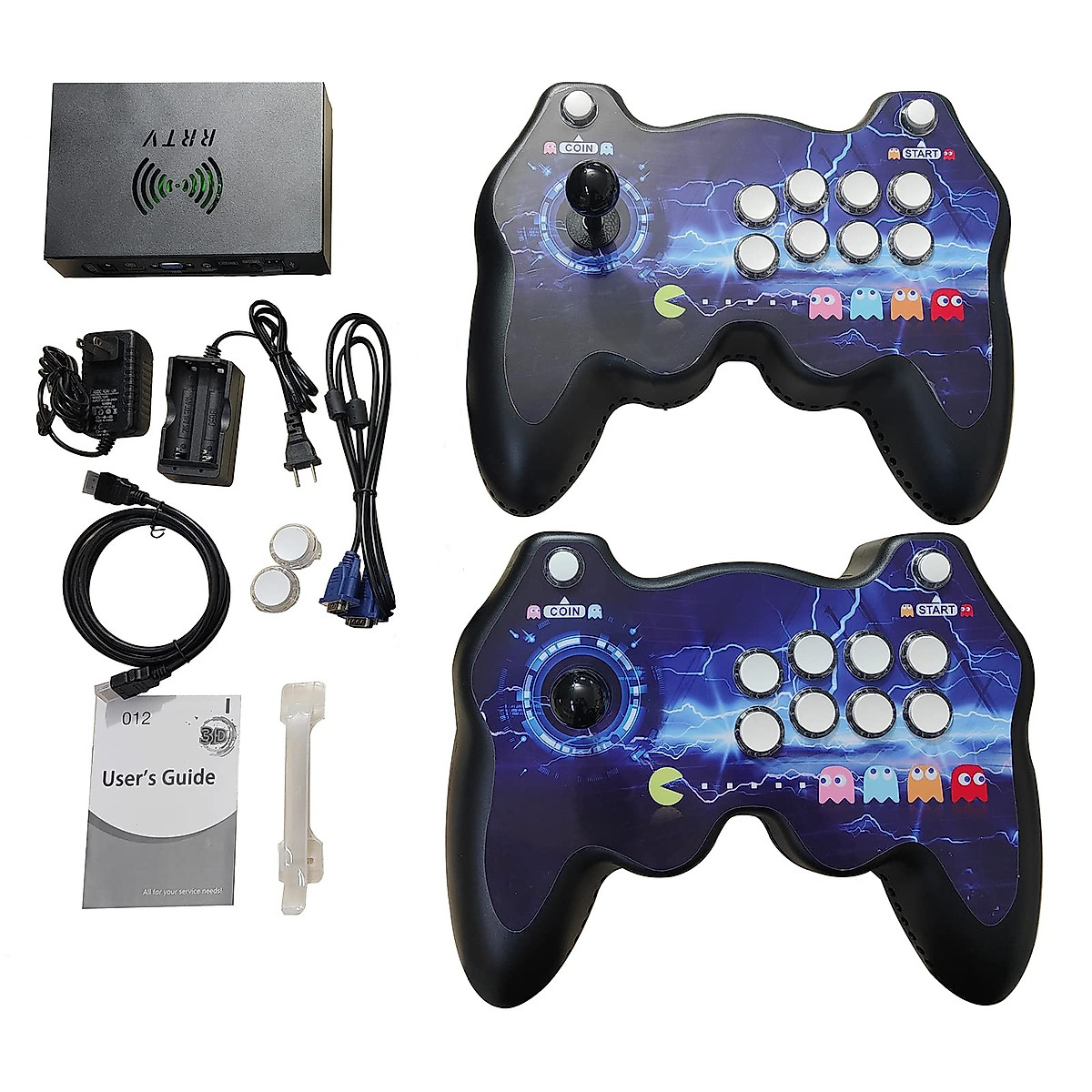 RegiisJoy 13000 in 1 Wireless Pandora Box 40S Bluetooth Arcade Game Console for PC & Projector & TV, 2-4 Players, 1280X720, 3D Games, Search/Hide/Save/Load/Pause Games, Favorite List