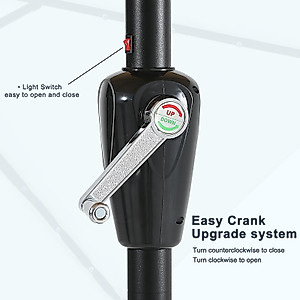 MASTERCANOPY Patio Umbrella with Solar LED Lights for Outdoor Market Table (7.5ft,Turquoise)