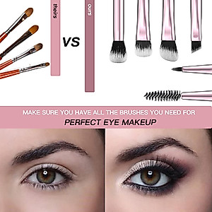 EyeShadow Brush Set Double Sided Make Up Brushes Eyeshadow 5 Pcs Eyeliner Brush for Makeup,Professional Eye Shadow Blending Concealer Eyebrow Eye Liners Premium Synthetic Eye Makeup Brushes（Rose Gold)
