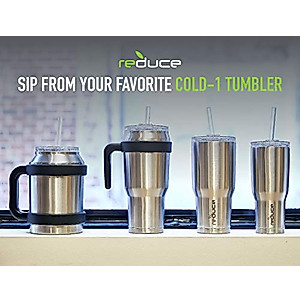 Reduce Reusable Hard Plastic Straws, 4 Pack - Fits 20-40 oz Tumbler Mugs - BPA-Free, Dishwasher Safe, Impact Resistant - Ideal Drinking Straws for Home and Travel