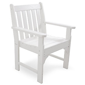 POLYWOOD GNB24WH Vineyard Garden Arm Chair, White