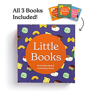 Little Books Culinary Collection Future Foodie 3 Board Book Box Set Pasta Cookies Cheese Phonics and Rhymes Baby Shower Gift 0-12 Months Toddler Book Ages 1-4 Years