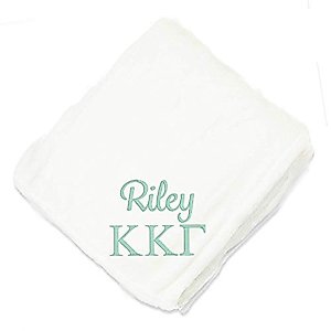 Go Greek Chic Customized Kappa Kappa Gamma Embroidered Throw Blanket
