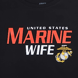 Armed Forces Gear Ladies United States Marine Corp Wife V-Neck T-Shirt (Black), xx-Large, Black