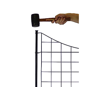 Zippity Outdoor Products WF29001 25 in H No Dig Decorative Metal Pet Easy Install Dog Fence For Yard, Wire Garden Border, (5 Panels, Black)