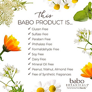 Babo Botanicals Moisturizing Baby Shampoo and Wash Oat Milk Calendula, 16 Ounce