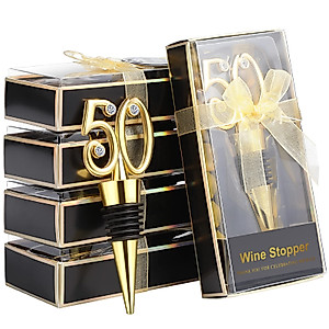 15 Pieces 50th Wine Stopper for 50th Birthday Party Favors Wedding Anniversary Souvenirs Gift Decorations for Guests