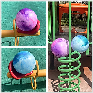 CORECISE Marbleized Bouncy Balls - Set of 2 Large Inflatable Bouncy Ball with Hand Air Pump & 2 Pin Neddles