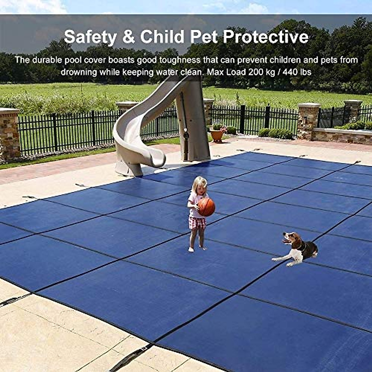 LXLA Swimming Pool Safety Cover, Winter Pool Cover for Inground Pools, Easy Clean with Rainwater Permeability, for Garden/Hotel/Engineering (Size : 3m x 10m (10ft x 33ft))