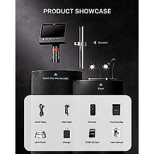 Handheld Microscope With 5" LCD Screen, Portable Pocket Digital Microscopes For Kids With Camera, Opqpq ODM5 Pro 1200X HDMI Coin Microscope For Error Coins, Soldering Microscope For Electronics Repair