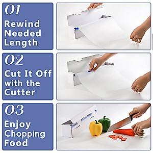 Hiceeden 2 Pack Disposable Plastic Cutting Board, 11.8"×40Ft Plastic Cutting Board Sheets Chopping Board for Kitchen, BBQ, Camping, Outdoor, Easy to Use with Built in Sliding Cutter