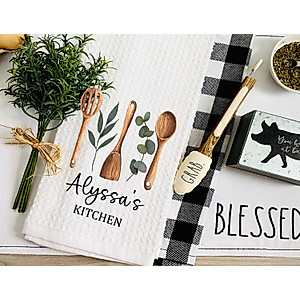 Personalized Kitchen Utensils Tea Towel, Waffle Weave Tea Towel, Housewarming Gift, Farmhouse Decor, Wedding Gift