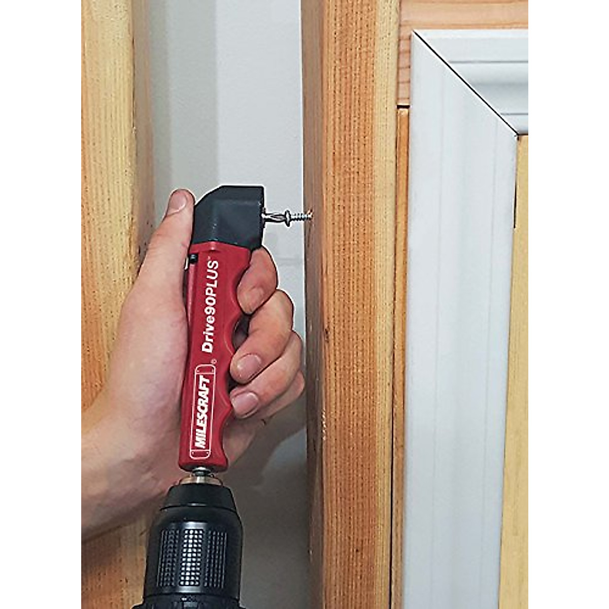 Milescraft 1303 Drive90PLUS Impact Ready Right Angle Drill Attachment - Perfect for Drilling or Driving in Tight Spaces - Minimum Reach of 1.5 in. - Accepts Most 1/4 in. Hex Accessories