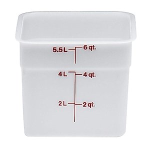 Cambro 6SFSP148 White Poly 6 Qt Cam-Square Container Case of 6