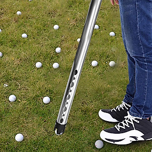 FINGER TEN Golf Ball Retriever, Aluminum Can Hold 23 Balls, 38 Inch, Golf Accessory