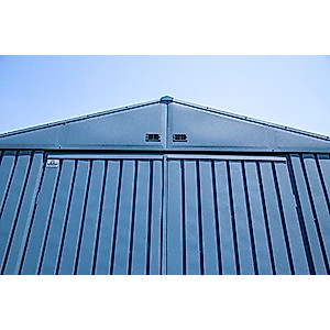 Arrow Shed Elite 12' x 12' Outdoor Lockable Gable Roof Steel Storage Shed Building, Blue Grey