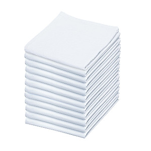 Flour Sack Kitchen Towels |Cotton Blank Towel | Tea Towel Crafting Embroidery for Easter|Flat Thick Absorbent Quick Dry | Baking Bread Proofing Linen Cover, Washable Set of 12, 28 x 28 Inch,White