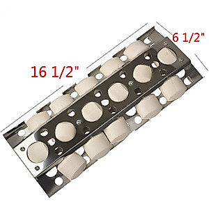 GasSaf Heat Plate Replacement for Select Turbo Gas Grill Models, 16.5 inch 3-Pcs Stainless Steel Heat Plate, Heat Tent, Burner Cover, Vaporizor Bar and Flavorizer Bar(16 1/2x 6 1/2inch)(3-Pcs)