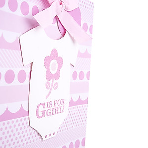 Hallmark Large Baby Gift Bag with Tissue Paper (G is for Girl)