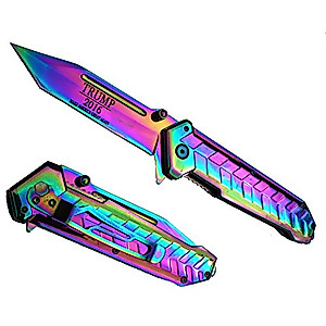 9" Rainbow HEAVY DUTY Blade LGBT for TRUMP 2016 Commemorative Limited Edition Pocket Knife It's AMAZING!