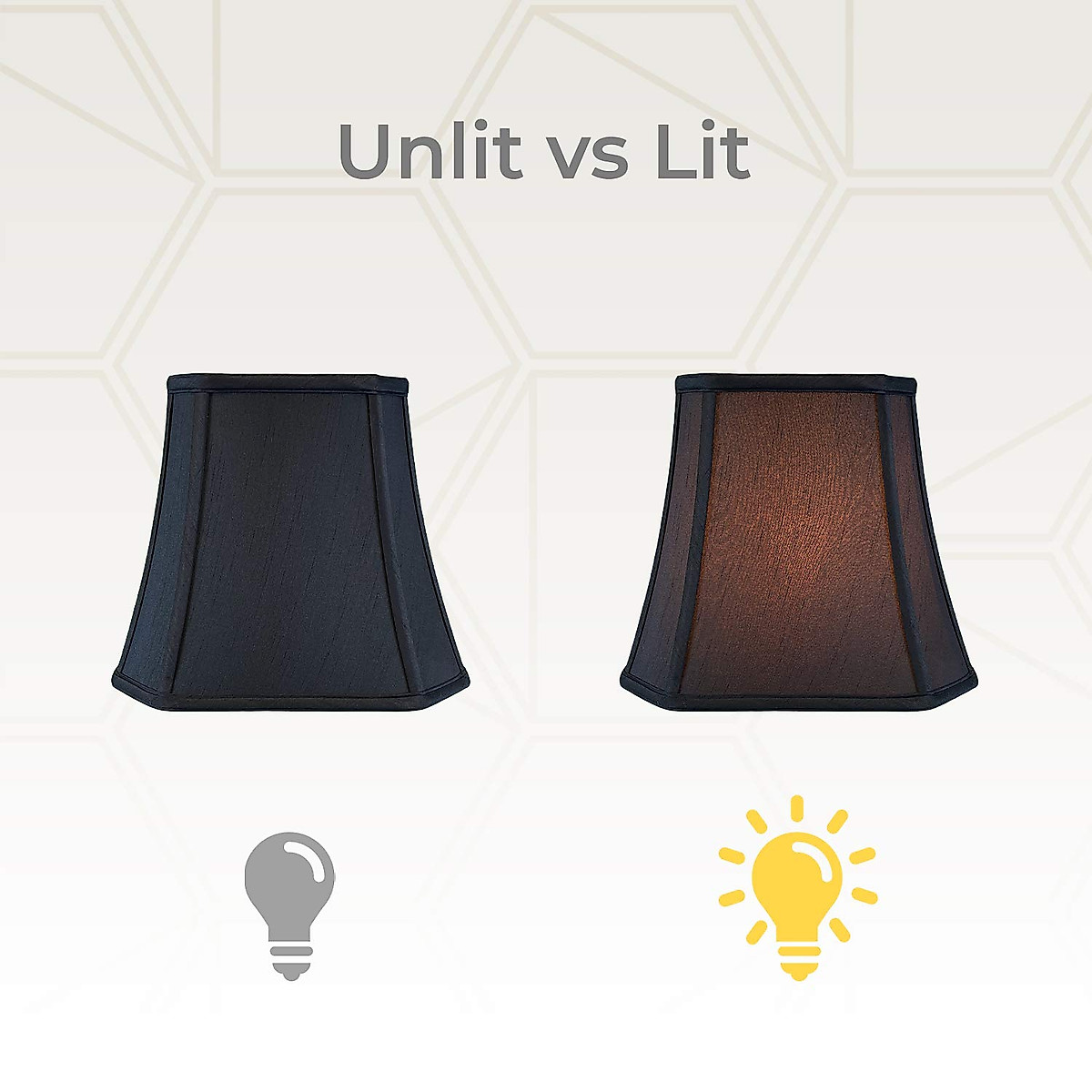 Royal Designs Square Cut Corner Bell Lamp Shade, Black, 7.5" x 12" x 10.25"