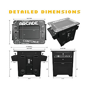 Creative Arcades Full Size Commercial Grade Cocktail Arcade Machine | 2 Player | 412 Games | 26" LCD Screen | Square Glass Top | LED | 2 Sanwa Joysticks | Trackball | 2 Stools | 3 Year Warranty