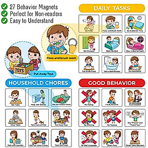 Kanru Behavior Chart for Kids at Home, Magnetic Reward Chart, Responsibility Chart, Chore Chart, Star Chart, Accommodate 1-3 Kids (for Home Use)