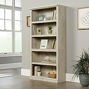 Sauder Select Collection 5-Shelf Bookcase, Chalked Chestnut finish
