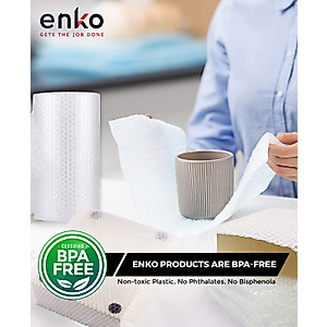 enKo (2 Pack) 12 inch x 72 feet Bubble Cushioning Wrap Roll Perforated 20 Fragile Sticker Labels for Moving Shipping Packing Boxes Supplies