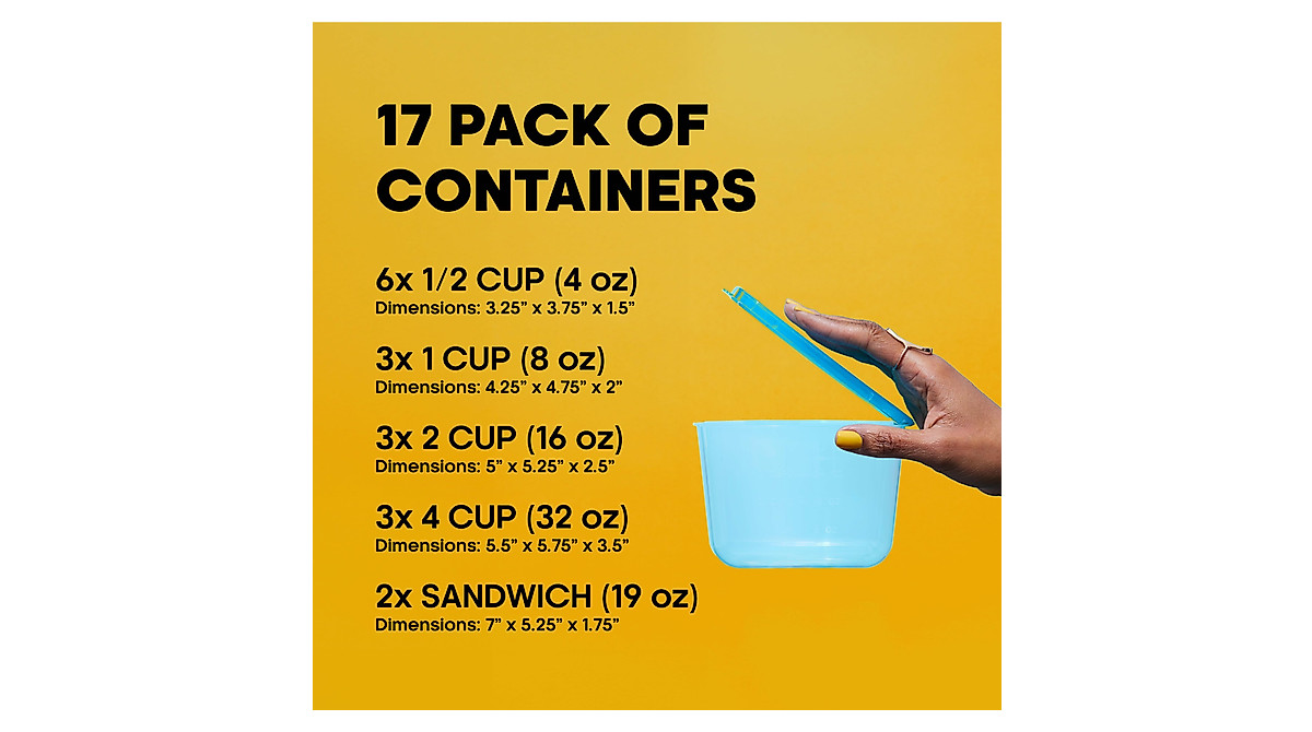 Mr. Lid Premium Storage Containers - Space Saving & Spill Proof