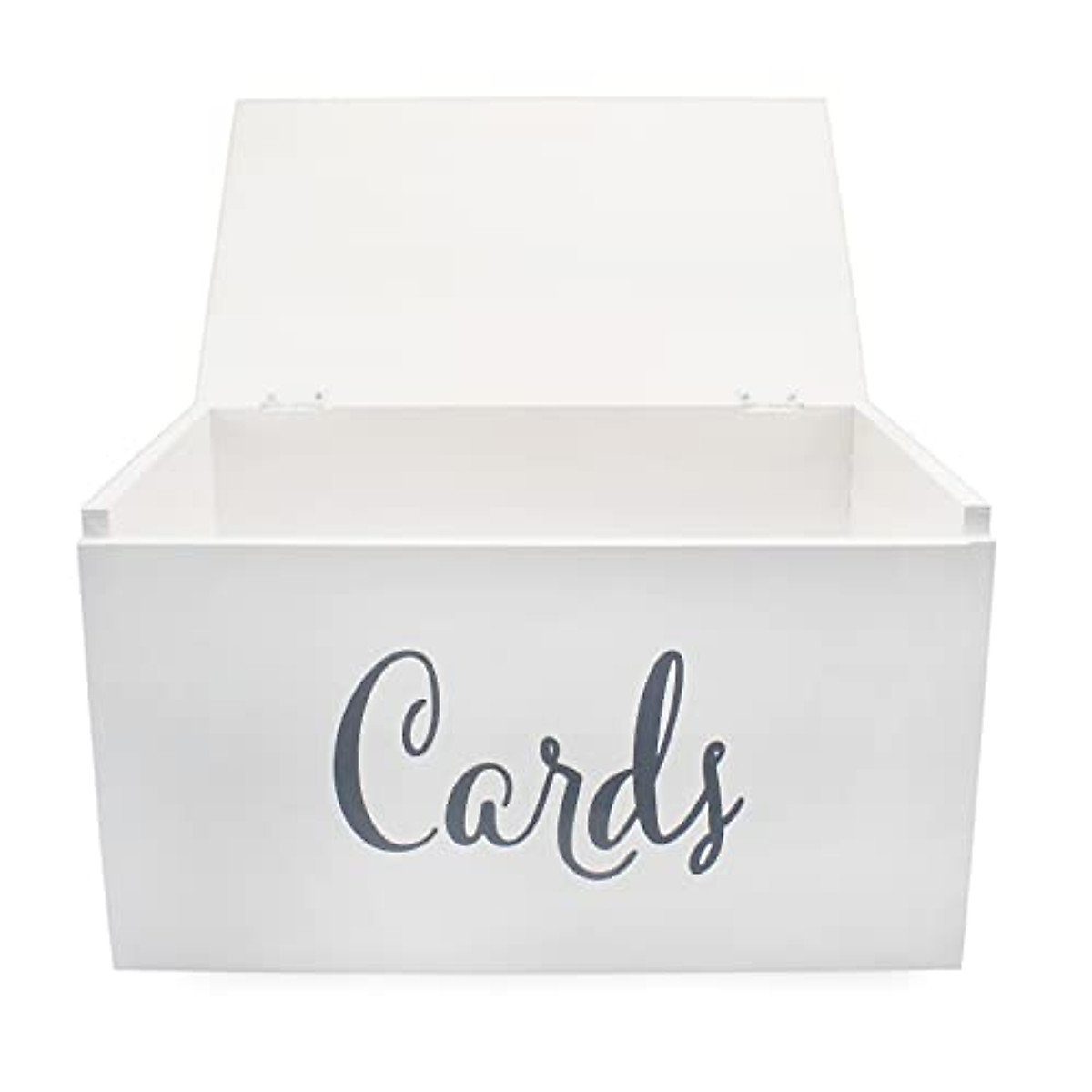 Darware Wooden Wedding Card Box for Reception, White Decorative Card Receiving Box for Birthdays, Showers, Graduations and More
