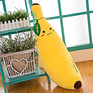 JZENZERO Banana Stuffed Animal, Plush Toys Banana Pillow Long Pillow Sleeping Doll Plush Cute Doll Boy Girl Birthday Present 35/50/70/80/110cm