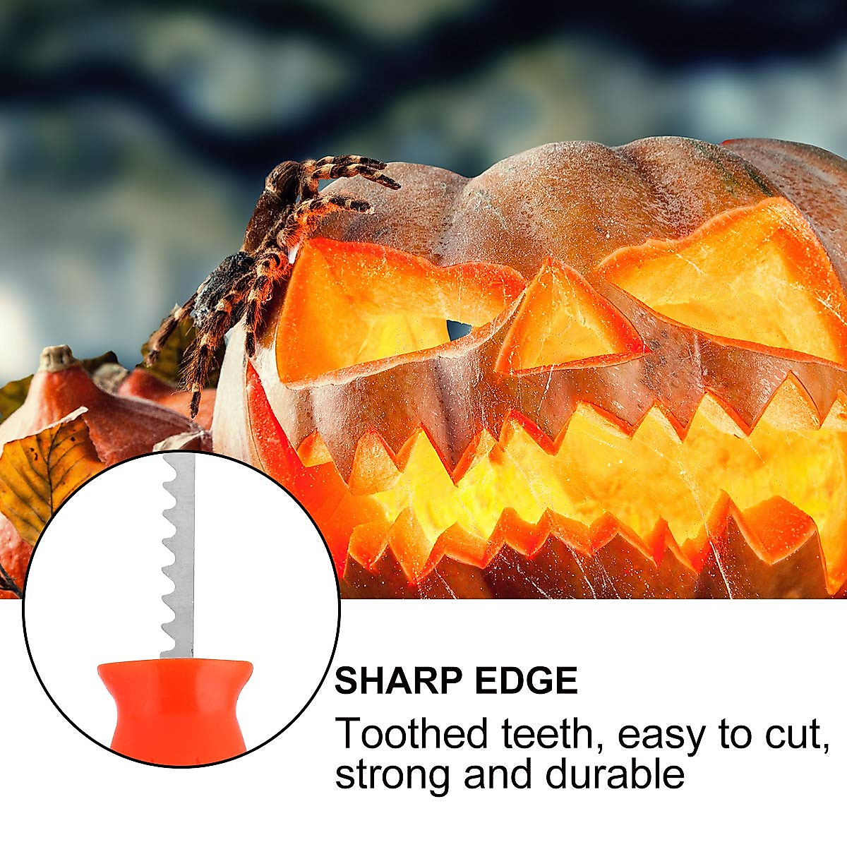 Amosfun 1 Set 6 Pcs Halloween Jack-o-Lantern Carving Carving Knives for Pumpkin Lamp Scraper Tool Halloween Pumpkin Carving Tools Fruit Carver Pumpkin Shaving Kit Props Metal