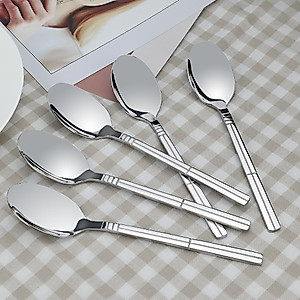 Saedy Stainless Steel Dessert Spoons, 6.7 Inches, 12 Piece Small Spoons for Dessert
