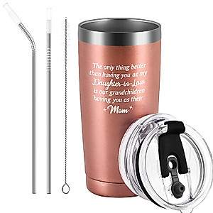 GINGPROUS Daughter In Law Gifts, The Only Thing Better Than Having You Tumbler Mothers Day Birthday Christmas Gifts for Daughter In Law from Mother In Law, 20oz Insulated Travel Tumbler, Rose Gold