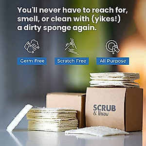 Scrub & Throw Natural Loofah Sponges, Multipurpose Dish Sponges, Non-Scratch Kitchen Sponges, (Pack of 30) for Cleaning Kitchen, Bathroom, and Household