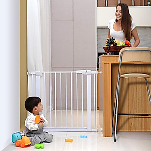 Safety Baby Gate,29.5-40.5 inch Auto Close Features，Luxury Extra Tall&Wide Child Gate, Heavy-Duty gate, Easy Walk-Thru pet Gate for The House, Stairs, Doorways & Hallways. (Applicable 29.5''-40.5'')