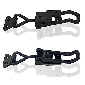 4Pack Heavy Duty Toggle Latch Clamp, 1320lbs 4003 Latch-Style Toggle Clamp with Lock Hook, Pull Action Latch with Catch Plate, Metal Quick Release Draw Latch for Trunk Jig Smoker Door Tool Boxes