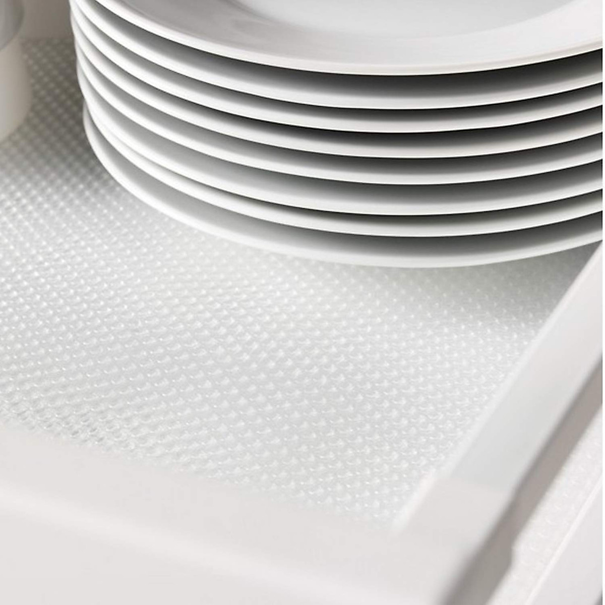 Yopay Clear Cupboard Liner, 12 Inch x 40 Feet Non-Adhesive Drawer Liners, Waterproof EVA Refrigerator Mat for Kitchen, Shelf, Pantry, Laundry Room, Office