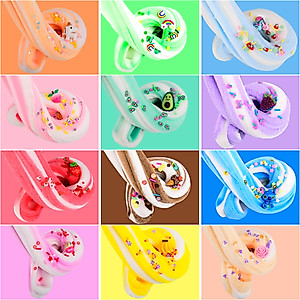 12 Pack Cloud Slime Kit Two-Toned Fidget Toy, Educational Slime Toys, Birthday Gifts Prize Party Favors for Girl Boys Kids 6 7 8 9 10 11 12