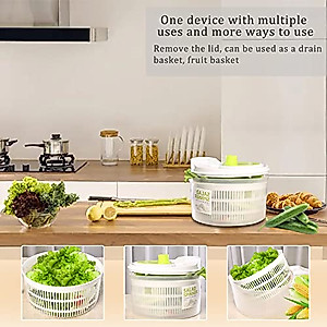 niceeshop Capacity 3L Salad Spinner Vegetable Washer Fruit Vegetable Bowl Salad Spinner with Cover Vegetable, Good Grips Salad Spinner, Kitchen Tool for Lettuce Dryer Salad Shooter Small Salad Spinner