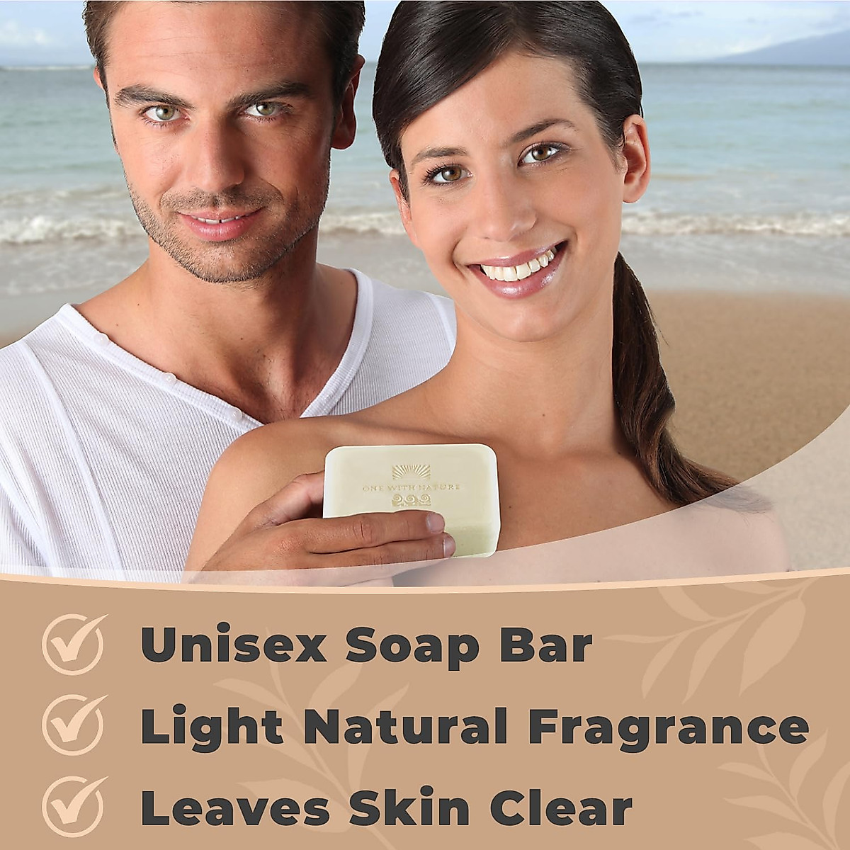 One With Nature Dead Sea Mineral Salt Soap 7oz 3Pk, with Argan Oil & Shea Butter. Dead Sea Salt Contains Magnesium, Sulfur & 21 Essential Minerals. Helps skin conditions, 100% Natural, Fragrance Free