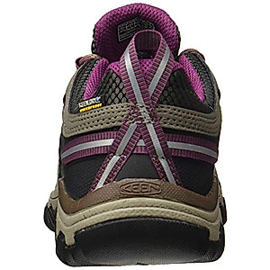 KEEN Women's Targhee 3 Low Height Waterproof Hiking Shoes, Weiss/Boysenberry, 9.5
