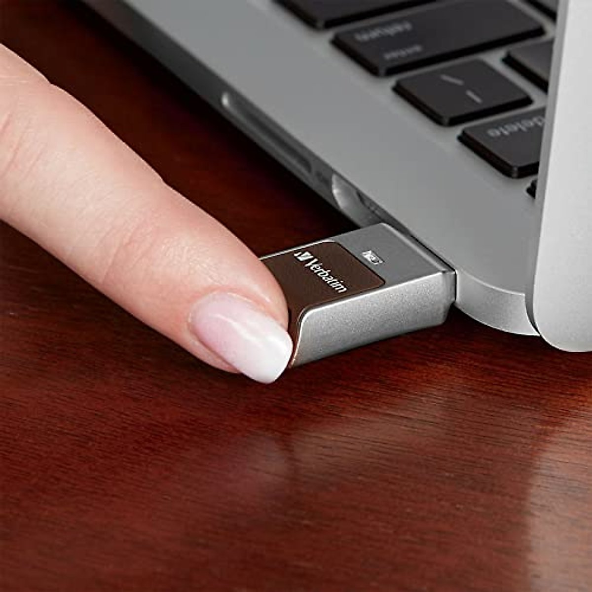 32GB Fingerprint Secure USB 3.0 Flash Drive with AES 256 Hardware Encryption – Silver